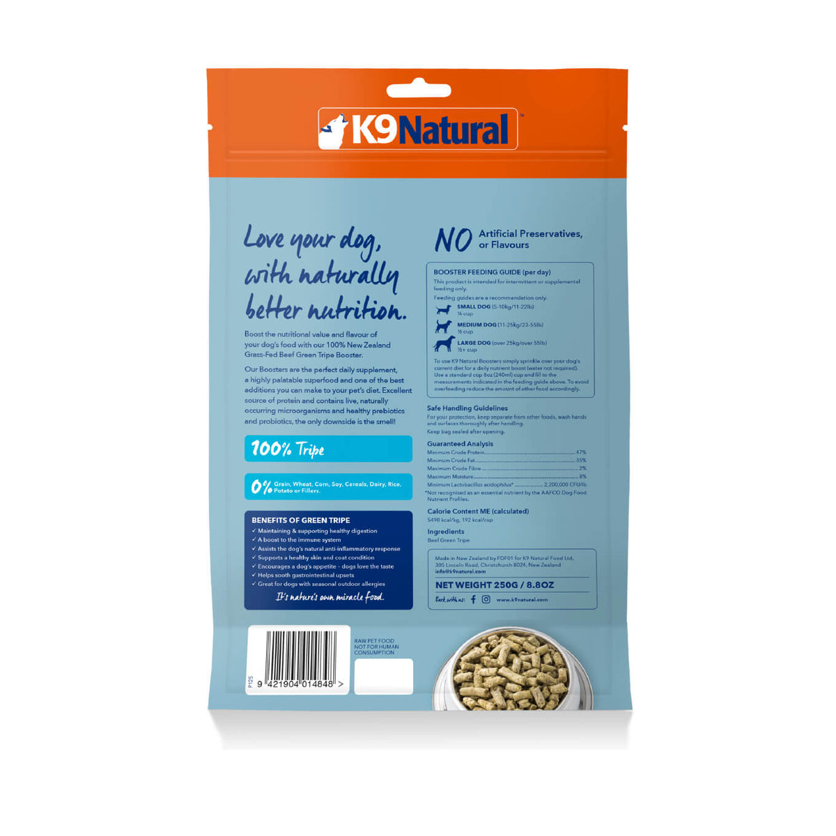 K9 Natural Freeze-dried Beef Green Tripe Booster (75g/250g)