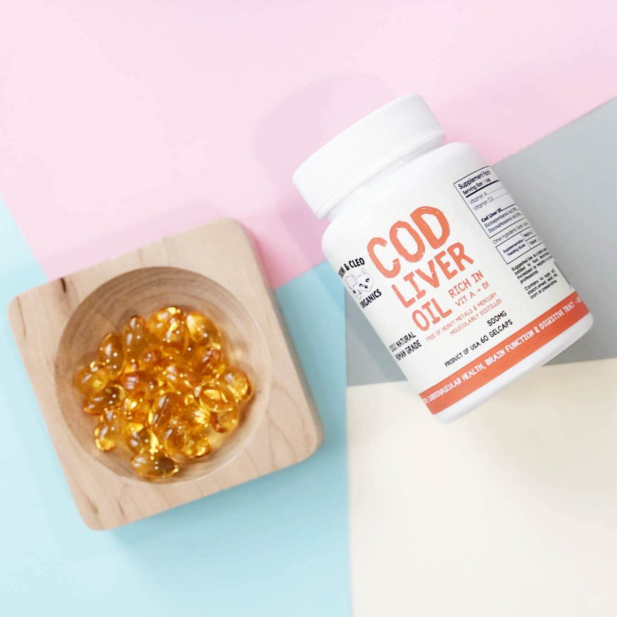 Dom & Cleo Organics Cod Liver Fish Oil Supplement (60 Gelcaps)